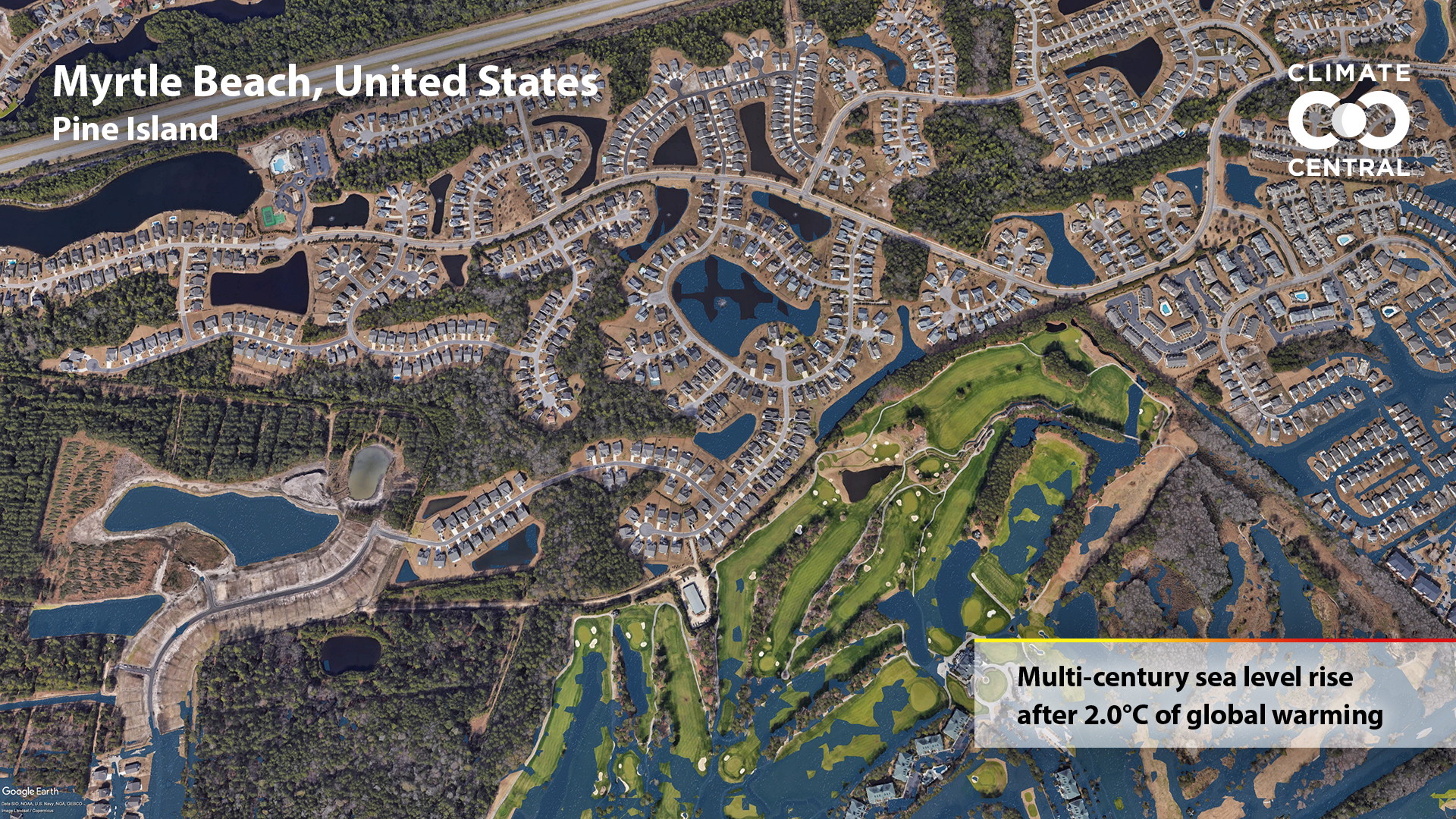Mapa De La Milla Dorada De Myrtle Beach Myrtle Beach Climate, Weather