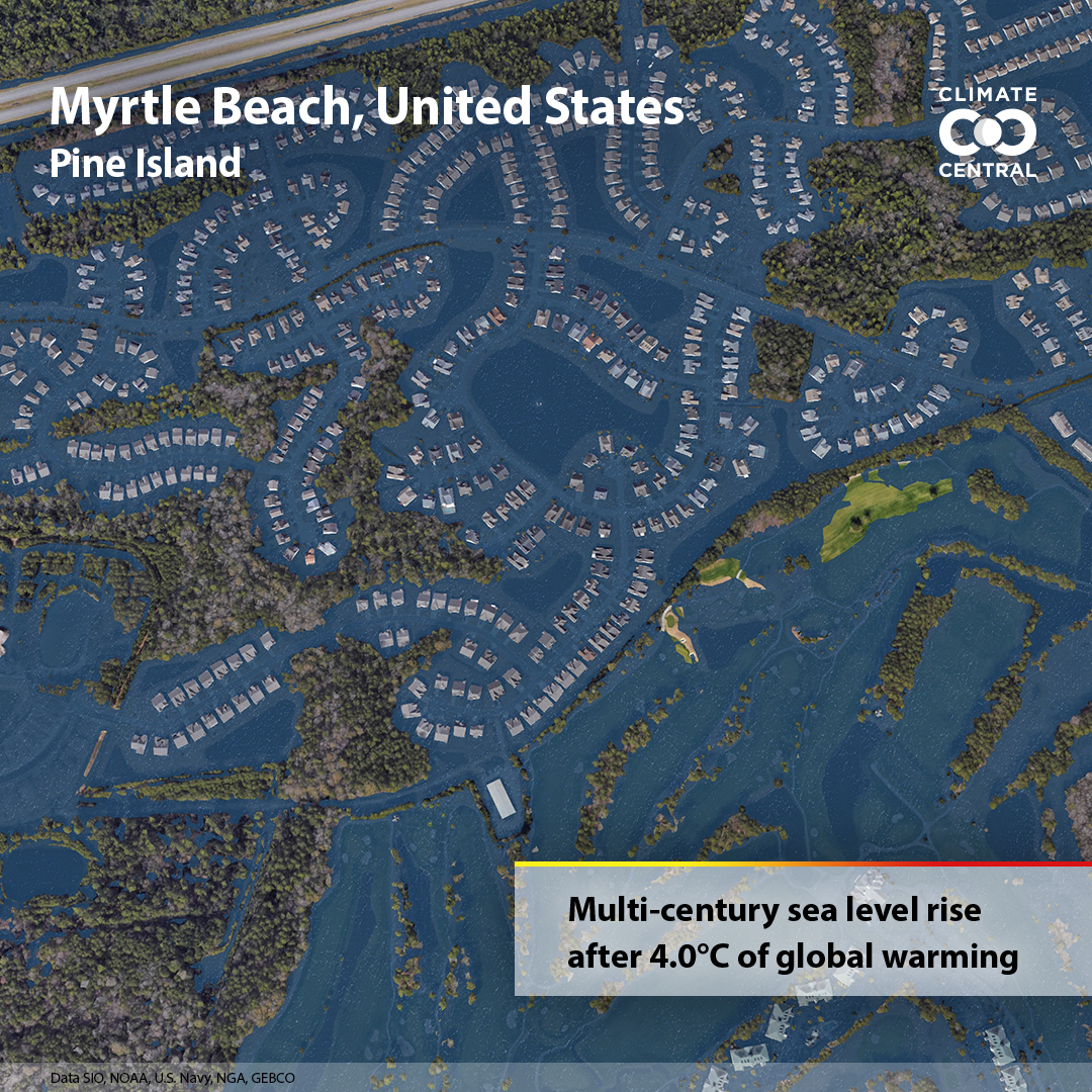 Mapa De La Milla Dorada De Myrtle Beach Myrtle Beach Climate, Weather